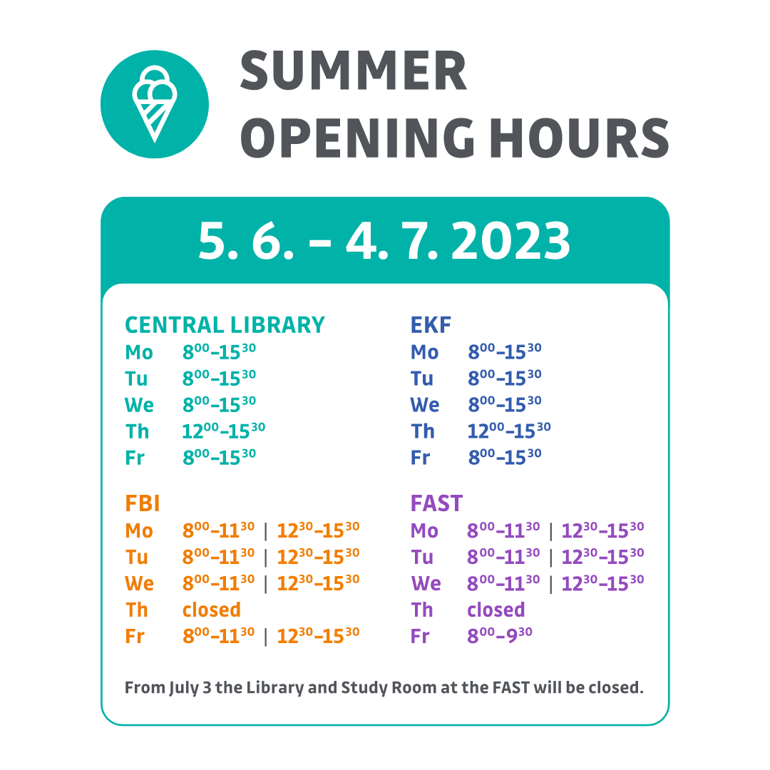 Opening Hours Central Library VSB TUO